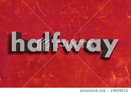 halfway word on red wall - Stock Illustration [14689018] - PIXTA