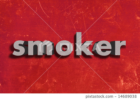 smoker word on red wall - Stock Illustration [14689038] - PIXTA