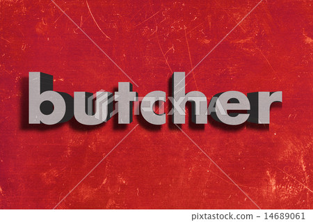 butcher word on red wall - Stock Illustration [14689061] - PIXTA