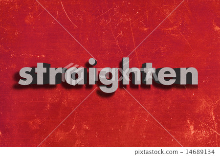 straighten word on red wall - Stock Illustration [14689134] - PIXTA