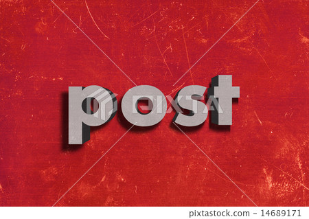 post word on red wall - Stock Illustration [14689171] - PIXTA