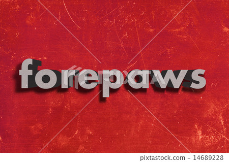 forepaws word on red wall - Stock Illustration [14689228] - PIXTA