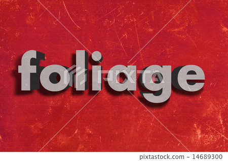 foliage word on red wall - Stock Illustration [14689300] - PIXTA