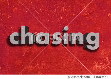 chasing word on red wall - 스톡일러스트 [14689442] - PIXTA