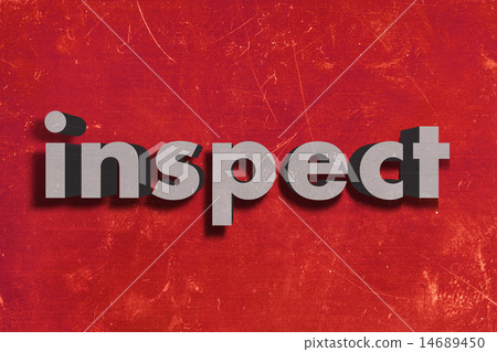 inspect word on red wall-插圖素材 [14689450] - PIXTA圖庫