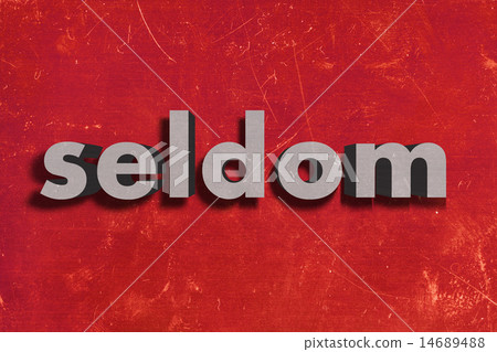 seldom word on red wall - Stock Illustration [14689488] - PIXTA