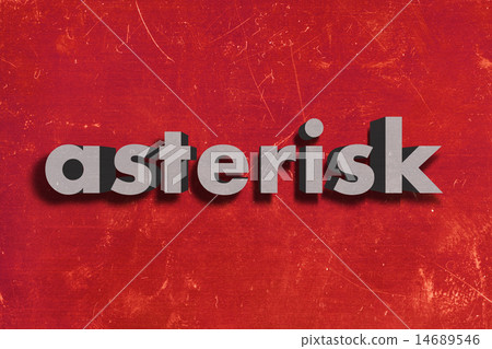 asterisk word on red wall - Stock Illustration [14689546] - PIXTA