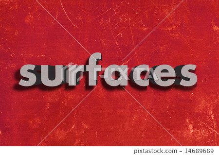 surfaces word on red wall - Stock Illustration [14689689] - PIXTA