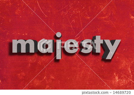majesty word on red wall - Stock Illustration [14689720] - PIXTA