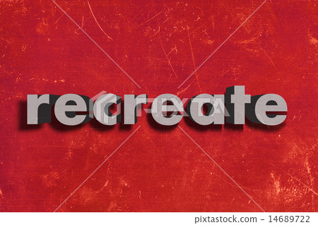 recreate word on red wall - Stock Illustration [14689722] - PIXTA