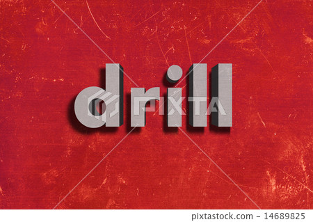 drill word on red wall - Stock Illustration [14689825] - PIXTA