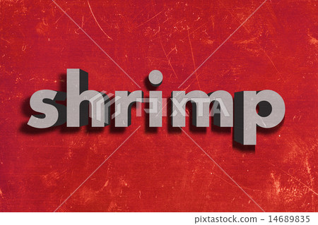 shrimp word on red wall - Stock Illustration [14689835] - PIXTA