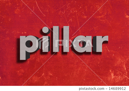 pillar word on red wall - Stock Illustration [14689912] - PIXTA