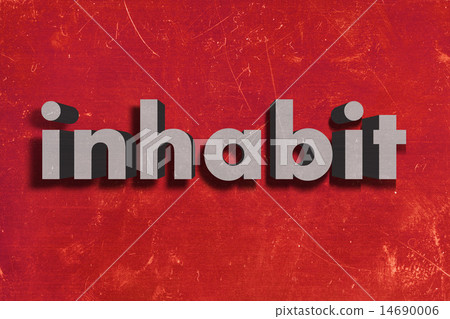 inhabit word on red wall - Stock Illustration [14690006] - PIXTA