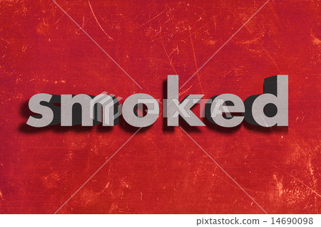 smoked word on red wall - Stock Illustration [14690098] - PIXTA