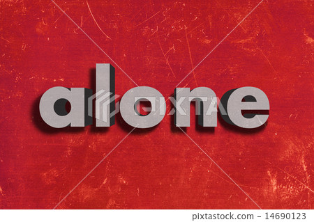 alone word on red wall - Stock Illustration [14690123] - PIXTA