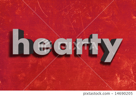 hearty word on red wall - Stock Illustration [14690205] - PIXTA