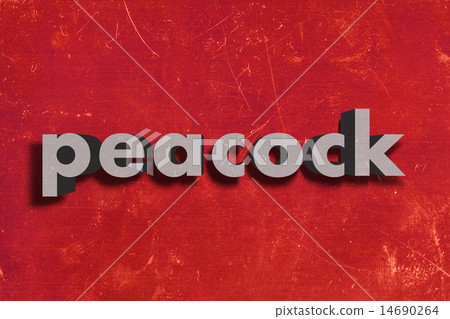 peacock word on red wall - Stock Illustration [14690264] - PIXTA