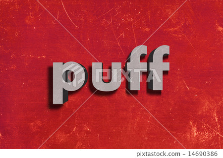 puff word on red wall - Stock Illustration [14690386] - PIXTA