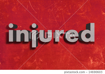 injured word on red wall - Stock Illustration [14690603] - PIXTA
