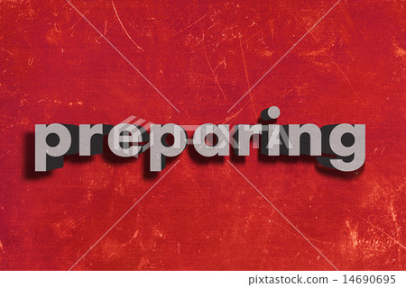 preparing word on red wall - Stock Illustration [14690695] - PIXTA