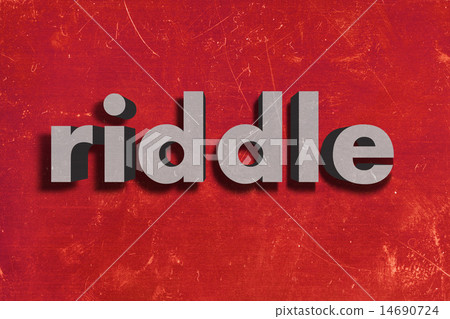riddle word on red wall - Stock Illustration [14690724] - PIXTA