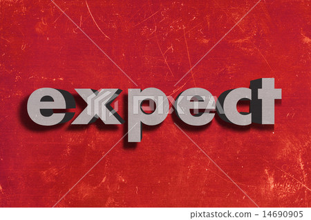 expect word on red wall - Stock Illustration [14690905] - PIXTA