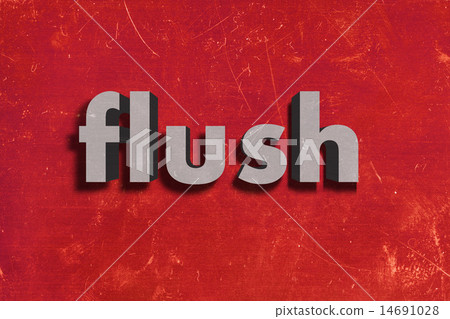 flush word on red wall - Stock Illustration [14691028] - PIXTA