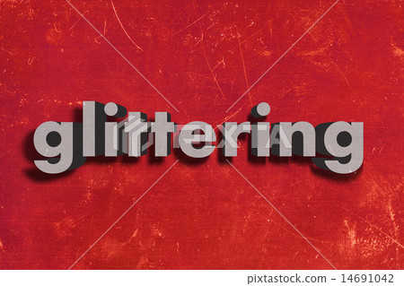 glittering word on red wall - Stock Illustration [14691042] - PIXTA