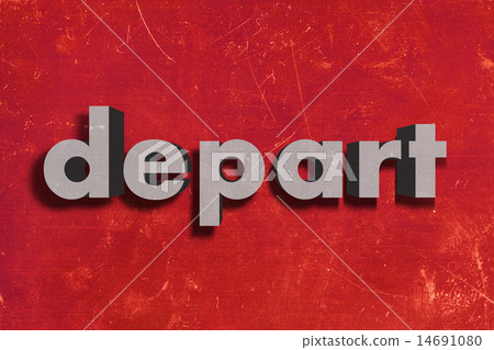 depart word on red wall - Stock Illustration [14691080] - PIXTA
