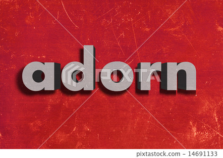 adorn word on red wall - Stock Illustration [14691133] - PIXTA