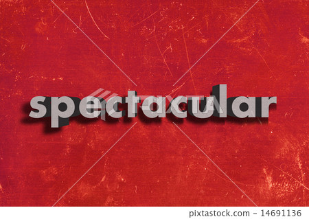 spectacular word on red wall - Stock Illustration [14691136] - PIXTA