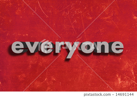 everyone word on red wall - Stock Illustration [14691144] - PIXTA