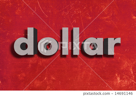 dollar word on red wall - Stock Illustration [14691146] - PIXTA