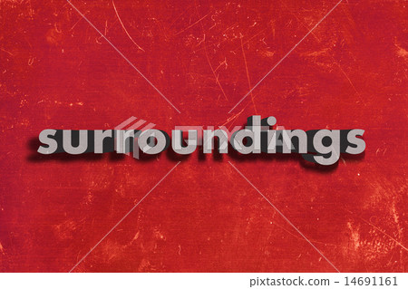 surroundings word on red wall - Stock Illustration [14691161] - PIXTA
