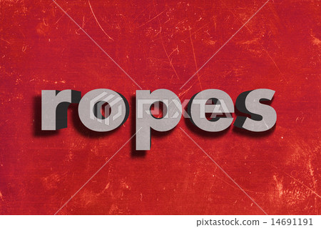 ropes word on red wall - Stock Illustration [14691191] - PIXTA