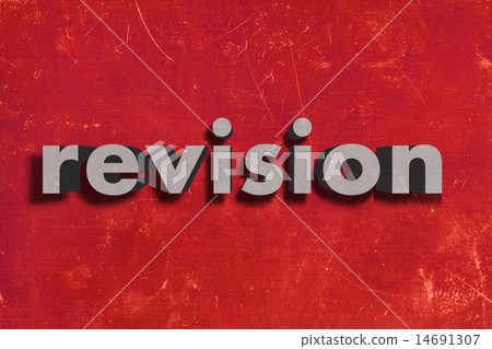 revision word on red wall - Stock Illustration [14691307] - PIXTA