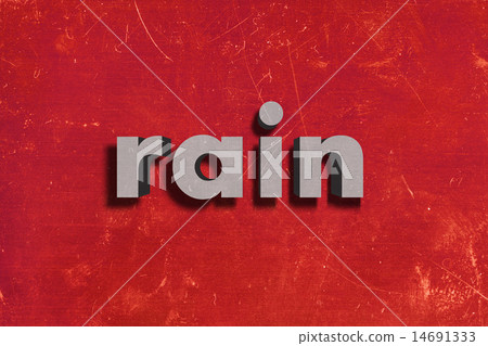 rain word on red wall - Stock Illustration [14691333] - PIXTA