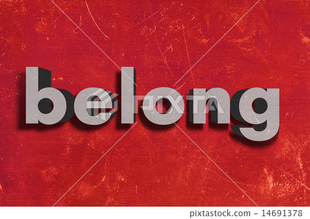 belong word on red wall - Stock Illustration [14691378] - PIXTA