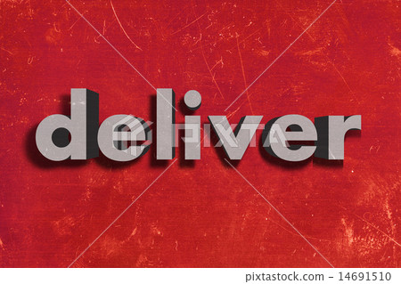 deliver word on red wall - Stock Illustration [14691510] - PIXTA