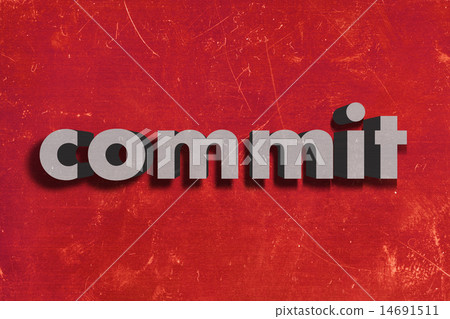 commit word on red wall - Stock Illustration [14691511] - PIXTA