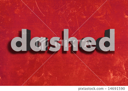 dashed word on red wall - Stock Illustration [14691590] - PIXTA