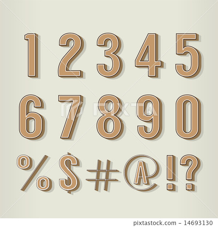 Vintage Style Numbers Set - Stock Illustration [14693130] - PIXTA