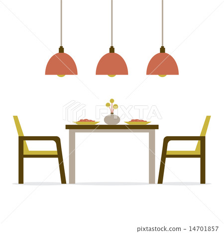 Flat Design Interior Dining Room - Stock Illustration [14701857] - PIXTA
