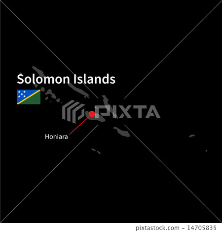 Detailed map of Solomon Islands and capital... - Stock Illustration ...