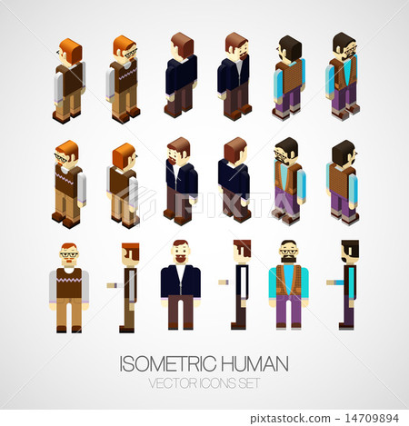 Vector isometric human set - Stock Illustration [14709894] - PIXTA