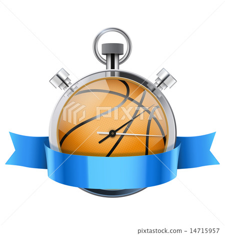 Stopwatch with basketball ball inside. Sport... - Stock Illustration ...
