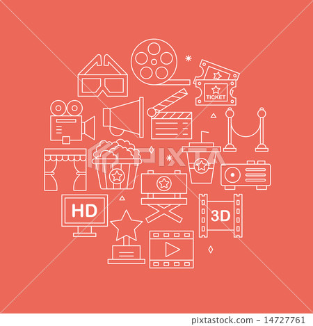 movie line icon circle set - Stock Illustration [14727761] - PIXTA