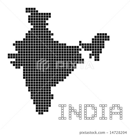 Indian dot map (black) - Stock Illustration [14728204] - PIXTA