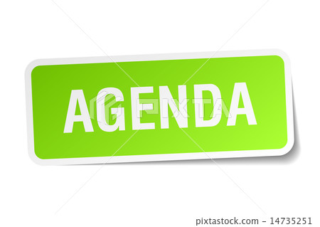 agenda green square sticker on white background - Stock Illustration ...